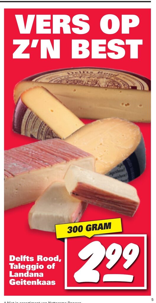 Delfts Rood, Taleggio of Landana Geitenkaas 300 gram aanbieding bij ...