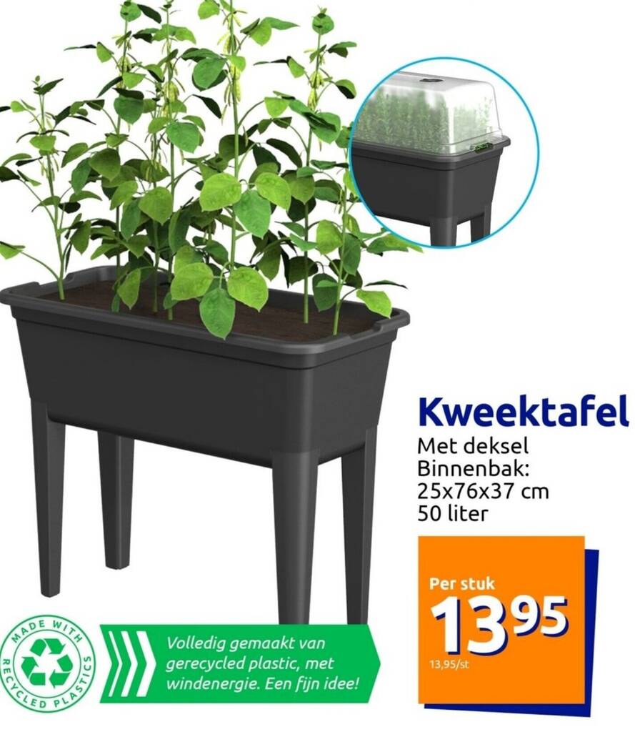 Kweektafel 25 x 76 x 37 cm 50 liter aanbieding bij Action