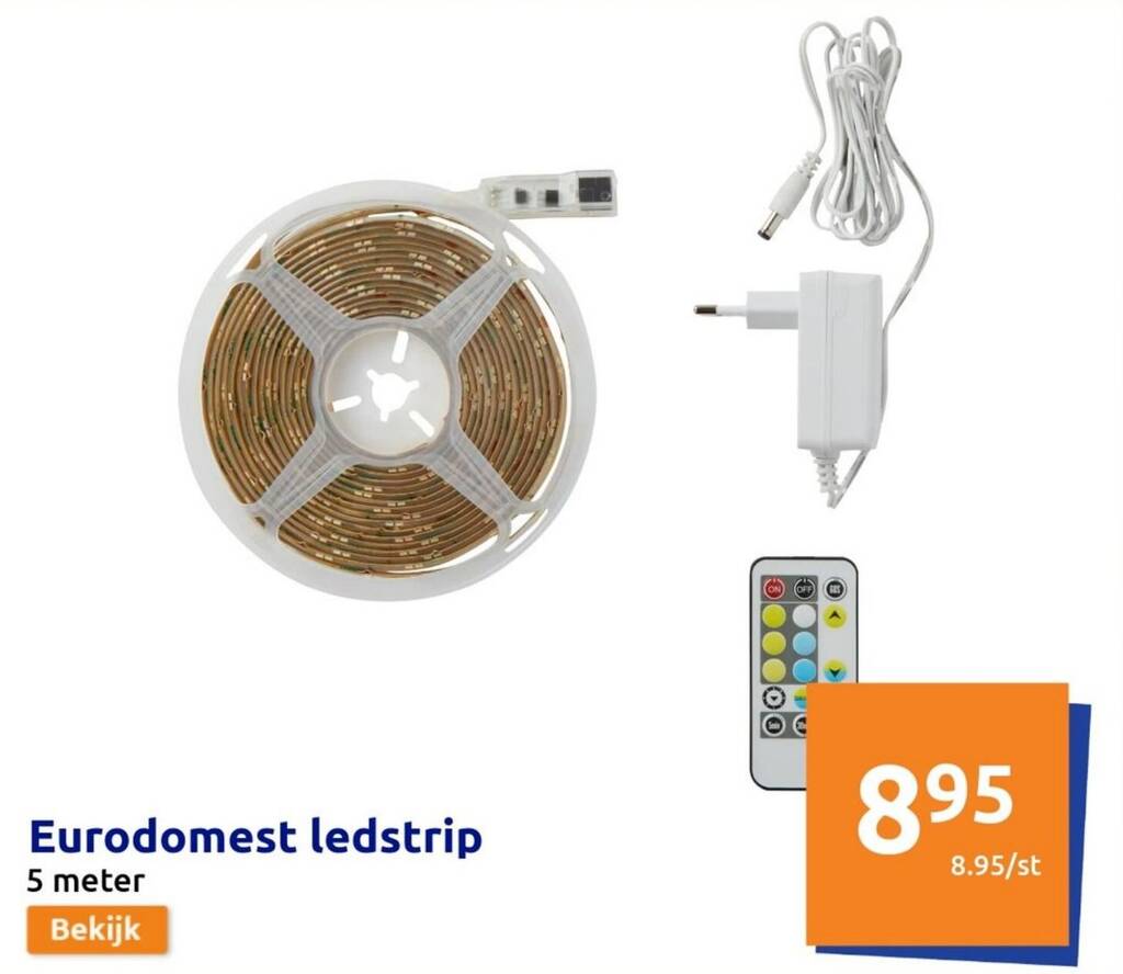 Eurodomest ledstrip 5 meter aanbieding bij Action