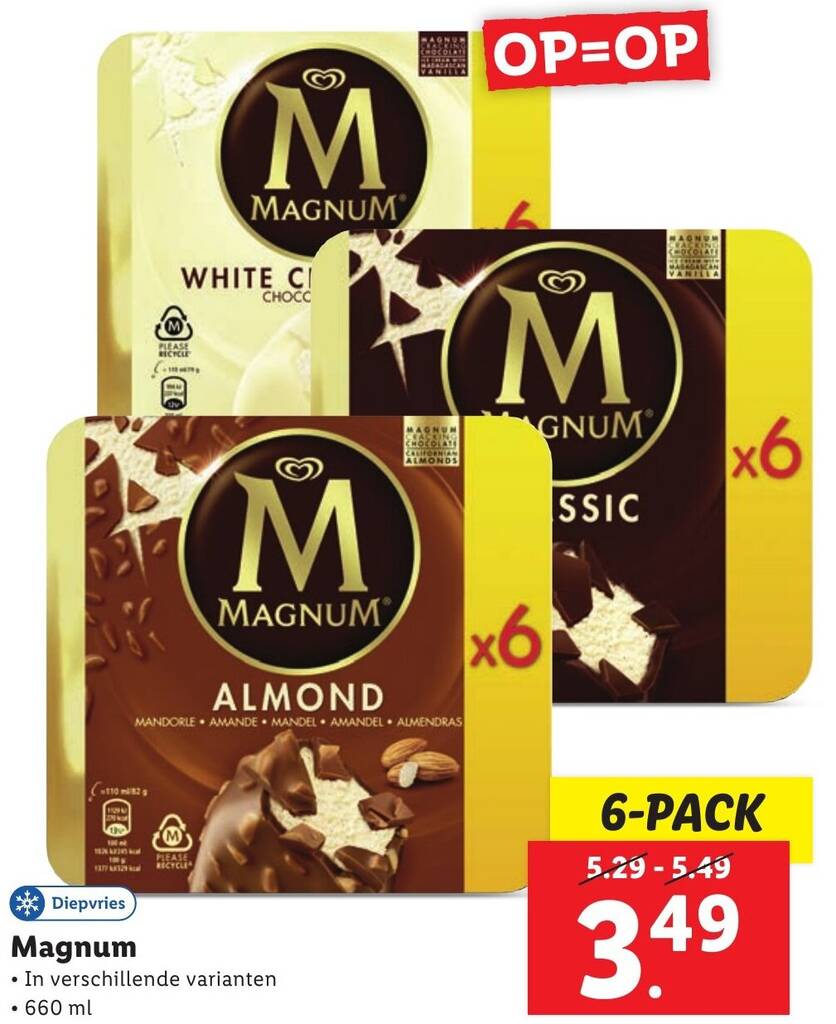 Magnum 660ml aanbieding bij Lidl