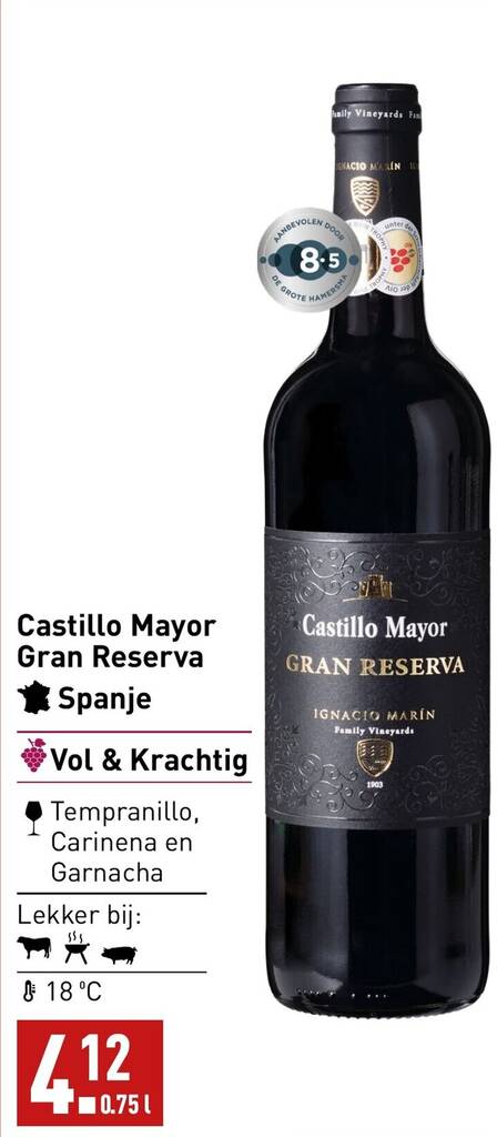 Castillo Mayor Gran Reserva 0.75L aanbieding bij ALDI