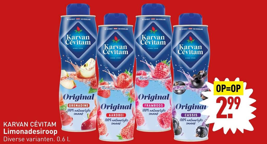 KARVAN CÉVITAM Limonadesiroop 0.6L. aanbieding bij ALDI