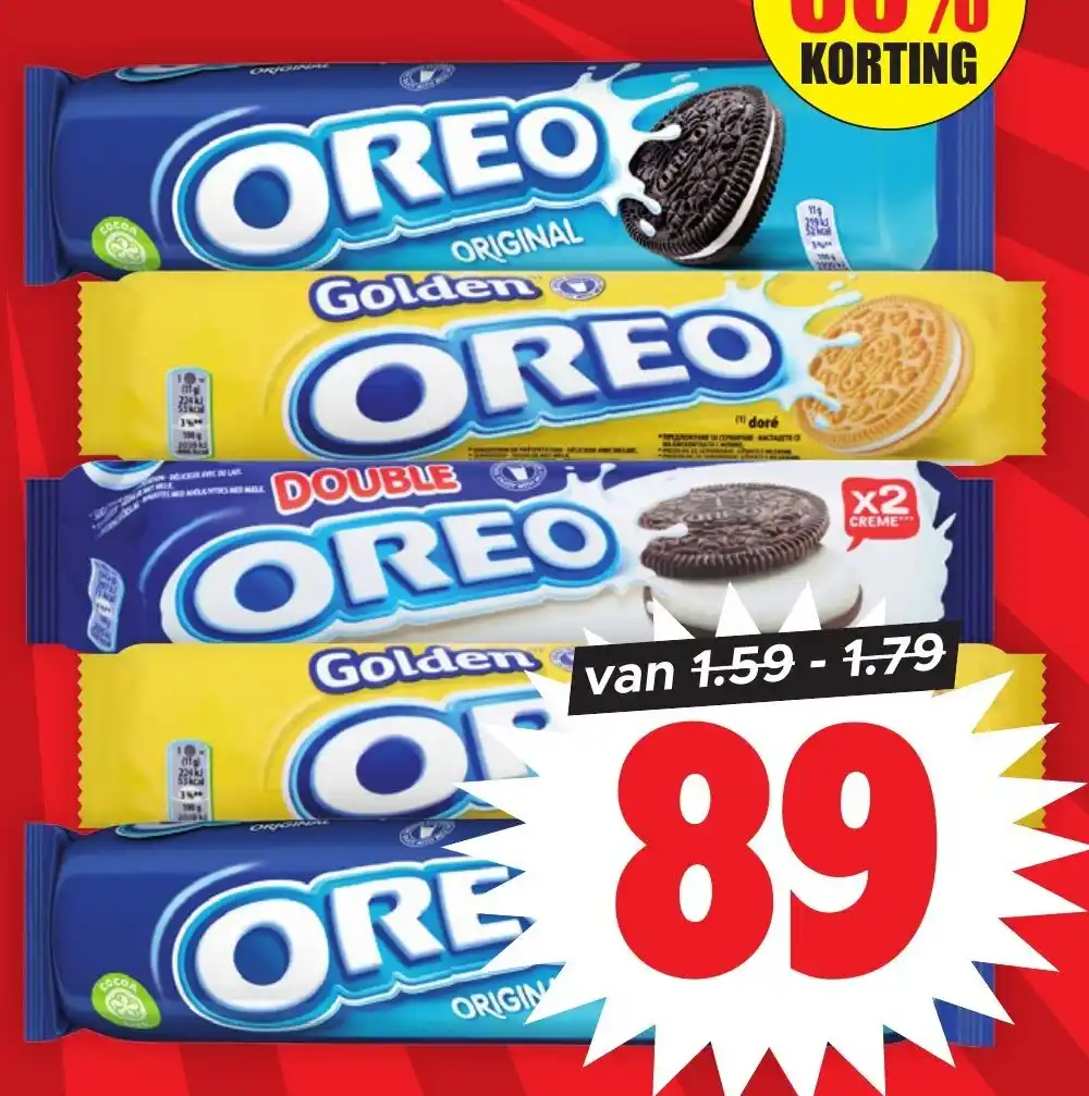 Oreo koek 154 of 157 gram aanbieding bij Dirk