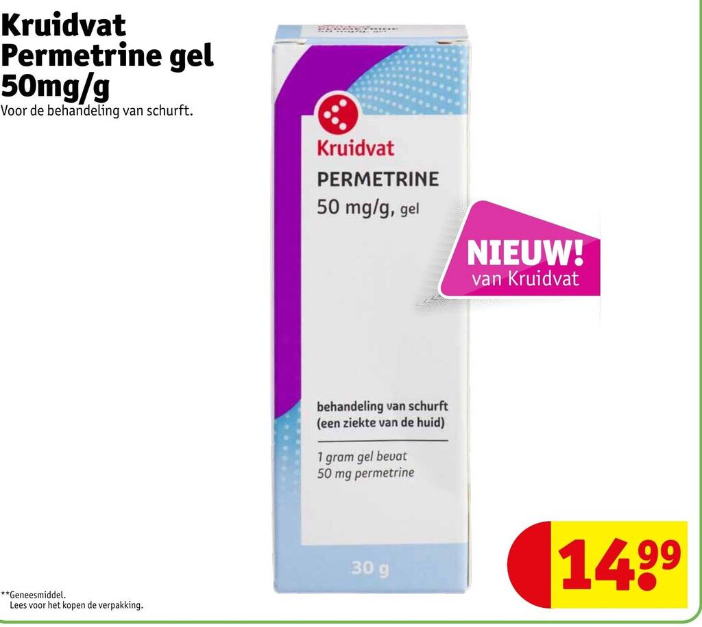 Permetrine gel 50mg/g aanbieding bij Kruidvat