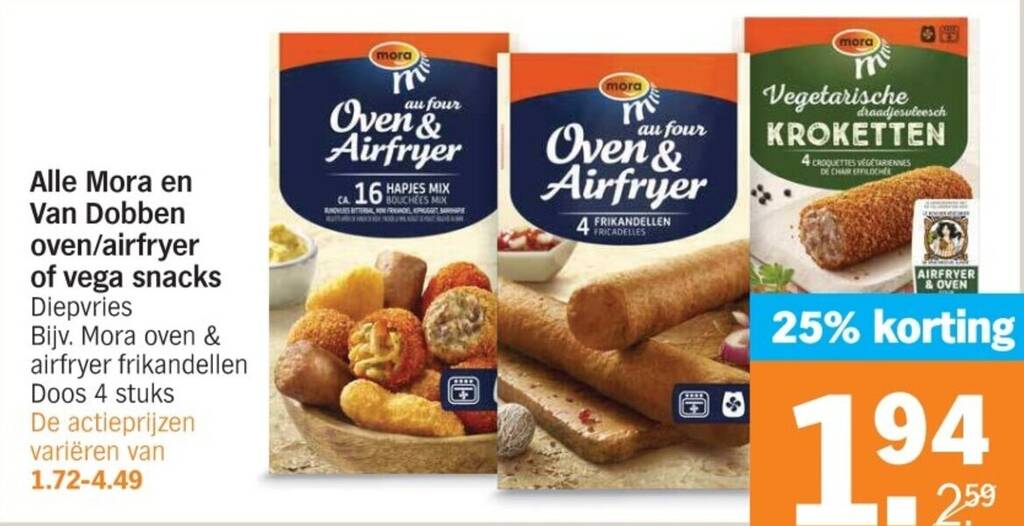 Alle Mora en Van Dobben oven/airfryer of vega snacks aanbieding bij ...