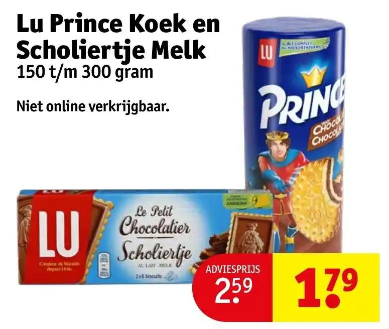 Lu Prince Koek en Scholiertje Melk 150 t/m 300 gram aanbieding bij Kruidvat