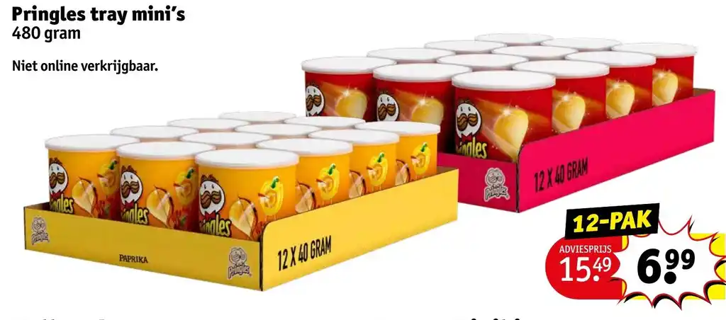Pringles tray mini's 480 gram aanbieding bij Kruidvat