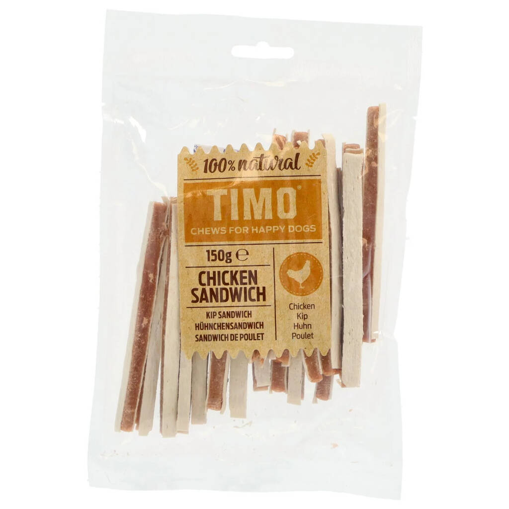 Timo Kip Sandwich - Hondensnacks - Kip 150 g aanbieding bij Pets Place