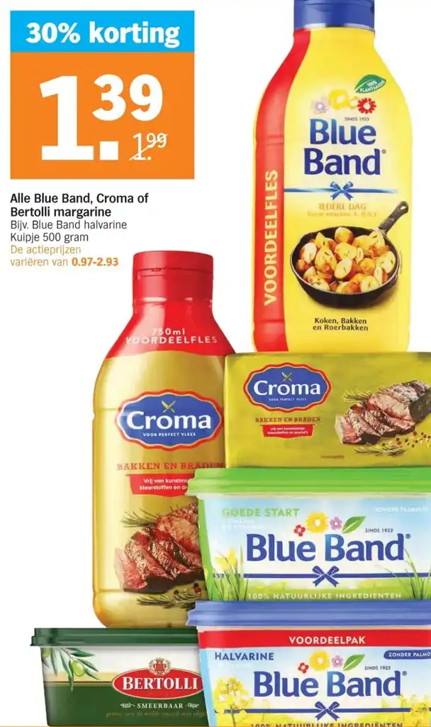Alle Blue Band, Croma of Bertolli margarine 500g aanbieding bij Albert ...