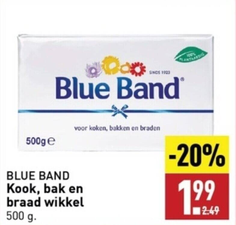 BLUE BAND Kook, bak en braad wikkel 500 g. aanbieding bij ALDI
