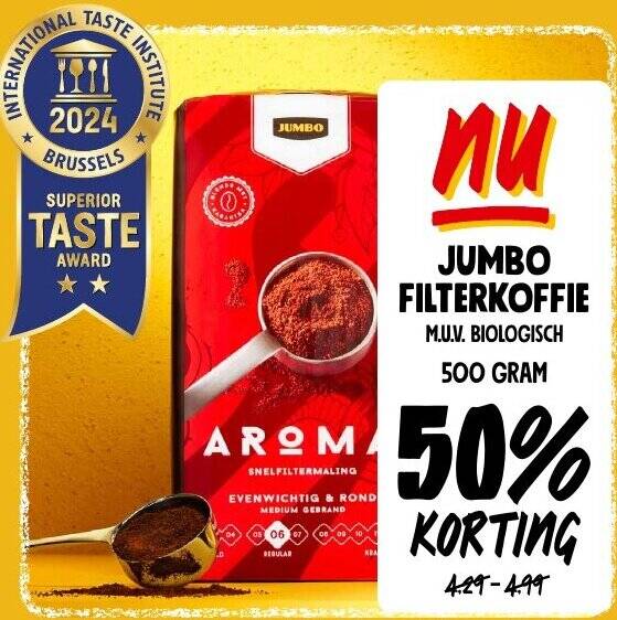 FILTERKOFFIE 500 GRAM aanbieding bij Jumbo