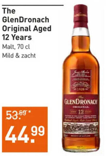 The GlenDronach Original Aged 12 Years Malt, 70 cl aanbieding bij Gall ...
