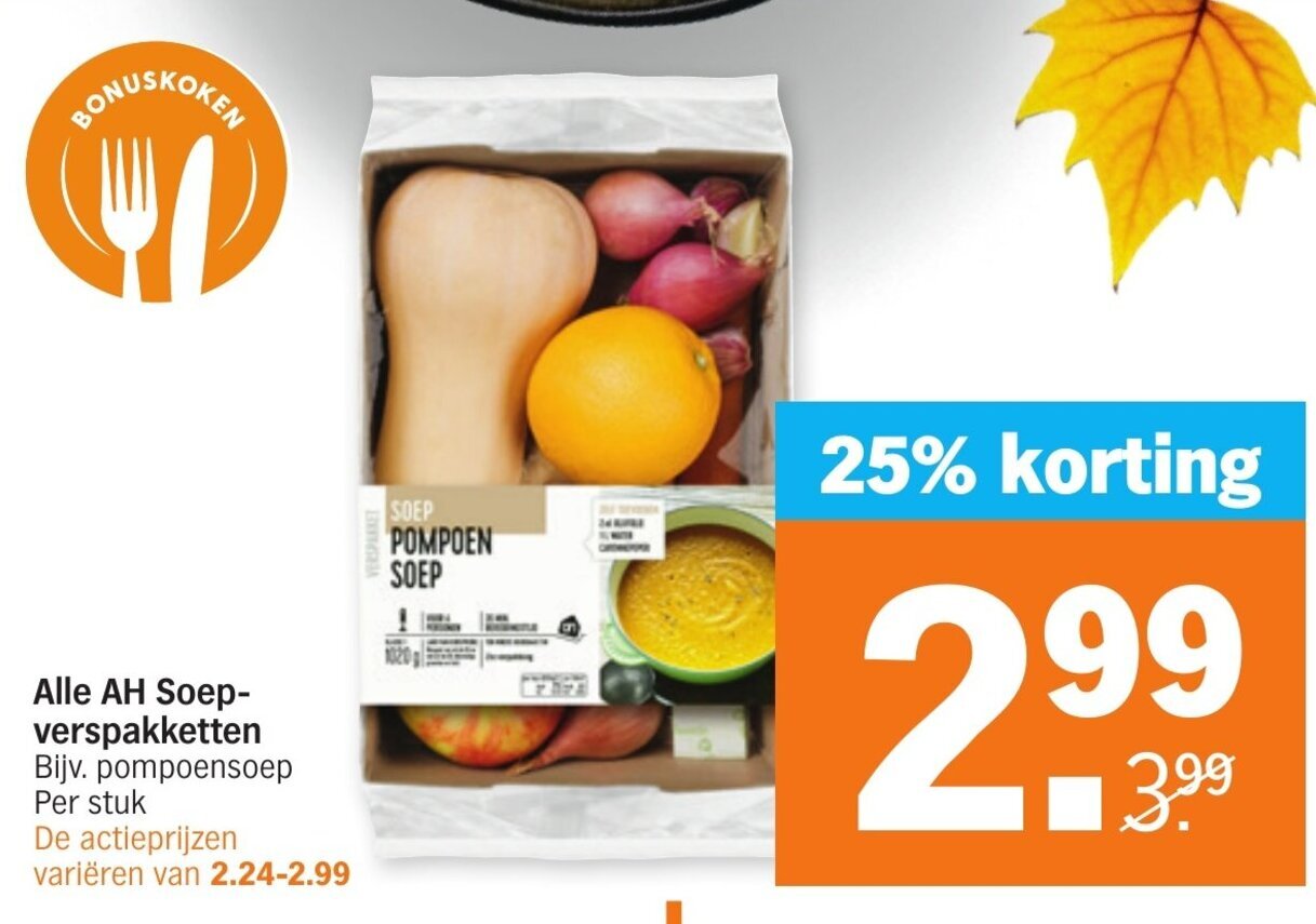 Alle AH Soep-verspalletten aanbieding bij Albert Heijn