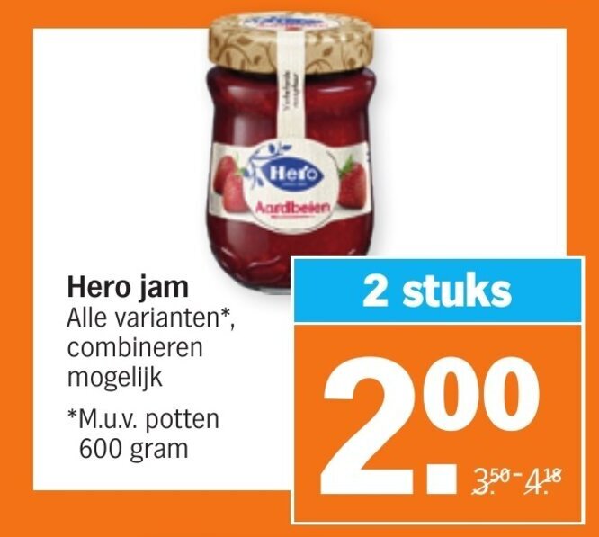 Hero jam aanbieding bij Albert Heijn