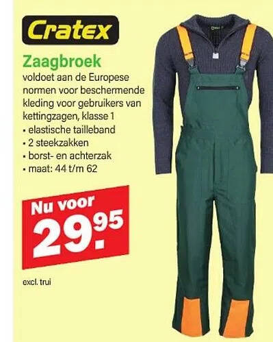 Cratex Zaagbroek aanbieding bij Van Cranenbroek