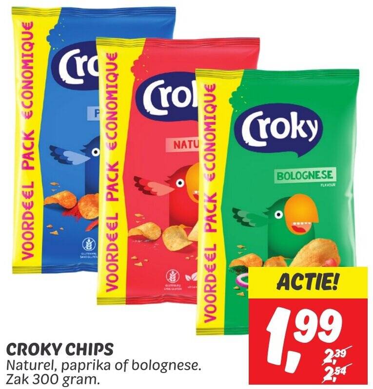 CROKY CHIPS 300g aanbieding bij Dekamarkt