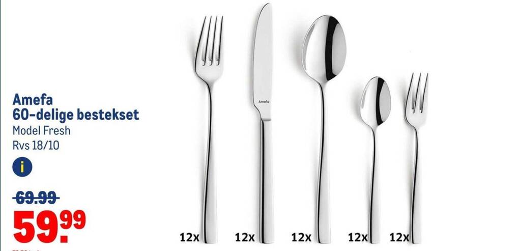 Amefa 60-delige bestekset aanbieding bij Makro