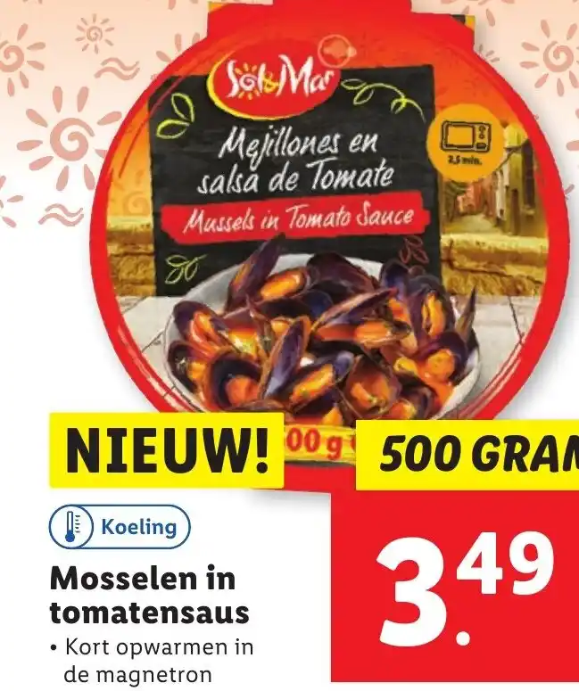 Mosselen in tomatensaus 500 gram aanbieding bij Lidl