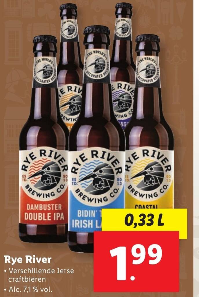Rye River 0,33 l aanbieding bij Lidl