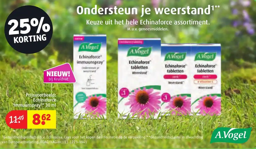 A.Vogel Echinaforce immuunspray 30ml aanbieding bij Kruidvat