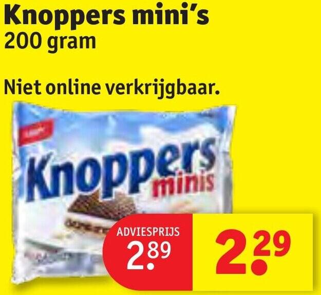 Knoppers mini's 200 gram aanbieding bij Kruidvat