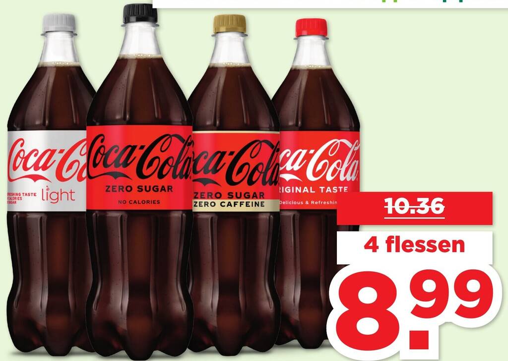 Coca-cola 4 flessen aanbieding bij PLUS