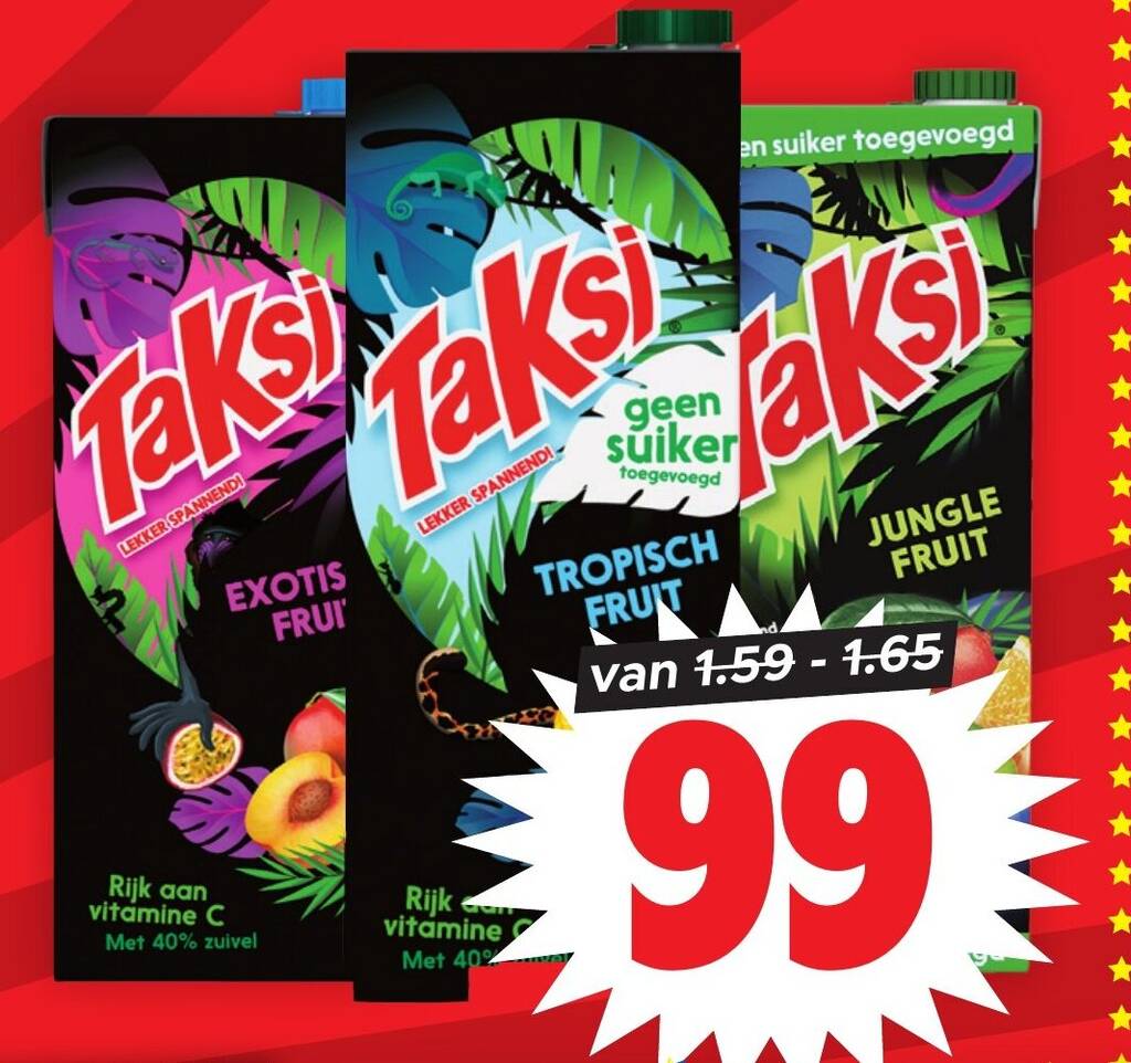 Taksi pak 1.5 liter aanbieding bij Dirk