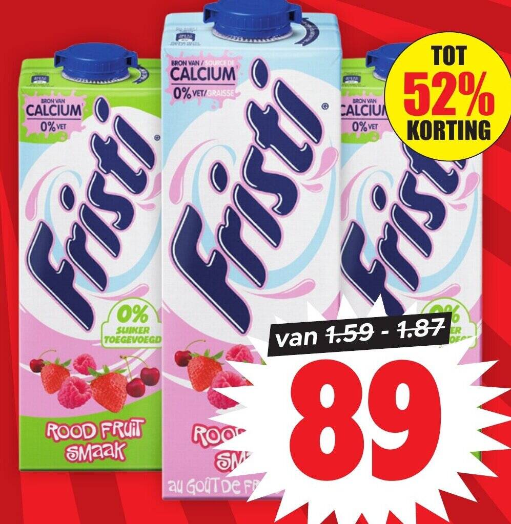 Fristi pak 1 liter aanbieding bij Dirk