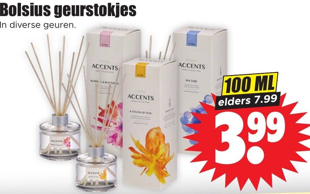 Bolsius geurstokjes 100 ml aanbieding bij Dirk