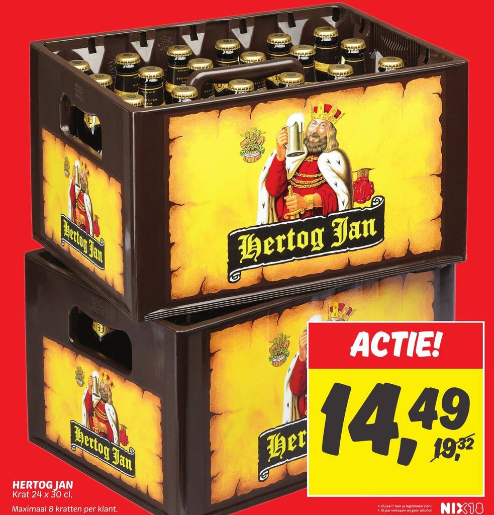 HERTOG JAN Krat 24 x 30 cl. aanbieding bij Dekamarkt