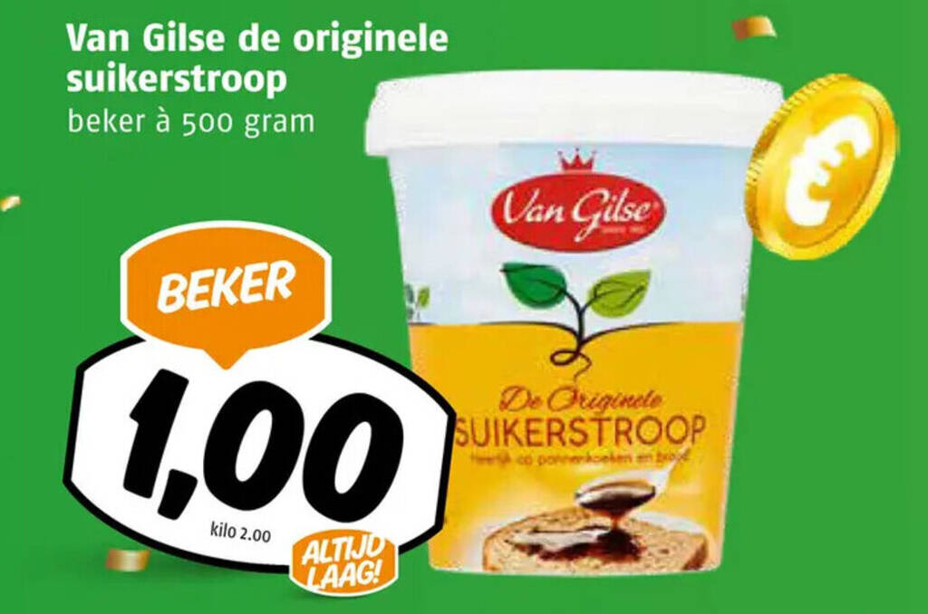 Van Gilse de originele suikerstroop 500 gram aanbieding bij Poiesz