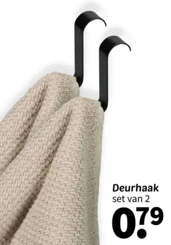 Deurhaak set van 2 aanbieding bij Wibra