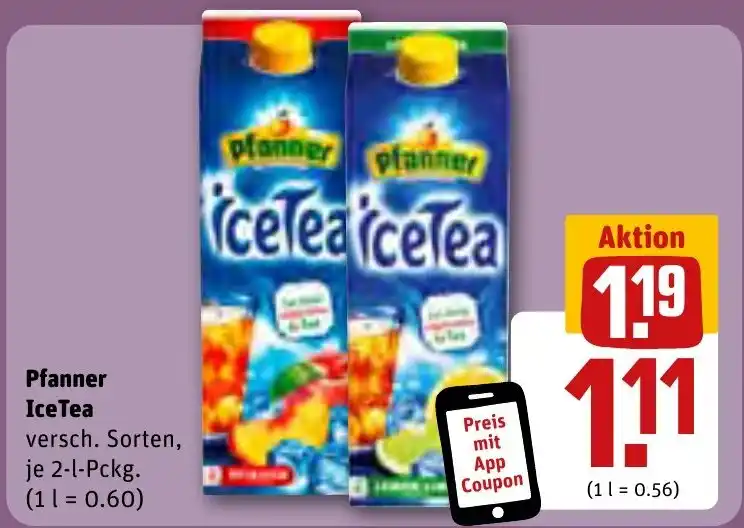 Pfanner Ice Tea 2L aanbieding bij Rewe DE