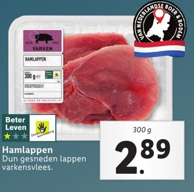 Hamlappen 300g aanbieding bij Lidl