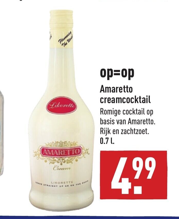 Amaretto Creamcocktail 0.7 L aanbieding bij ALDI