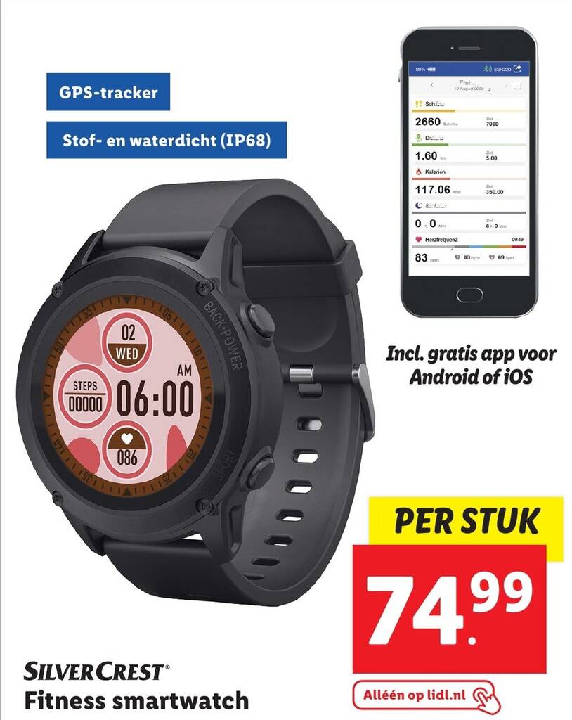 SILVERCREST Fitness smartwatch aanbieding bij Lidl