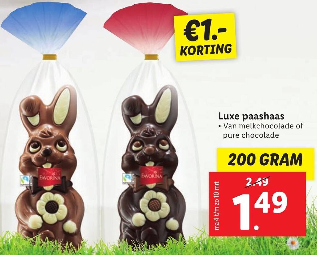Luxe paashaas 200g aanbieding bij Lidl