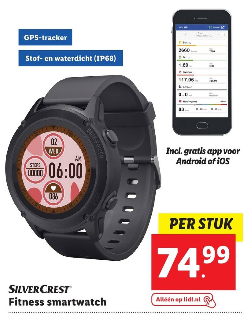 SILVERCREST Fitness smartwatch aanbieding bij Lidl