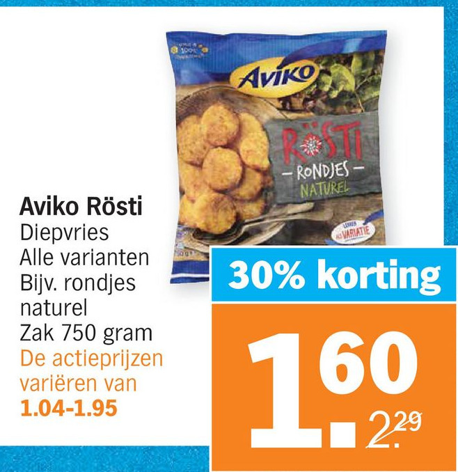 Aviko Rösti 750gram aanbieding bij Albert Heijn