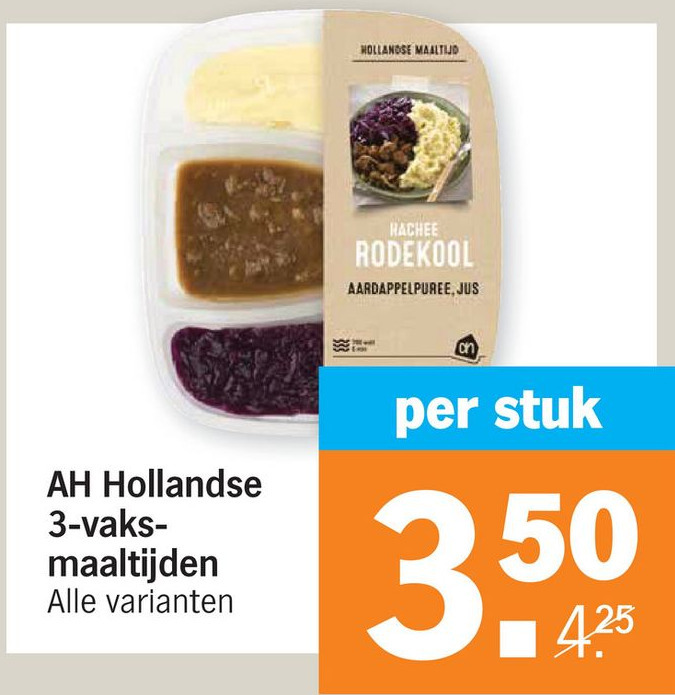 AH Hollandse 3-vaks- maaltijden aanbieding bij Albert Heijn