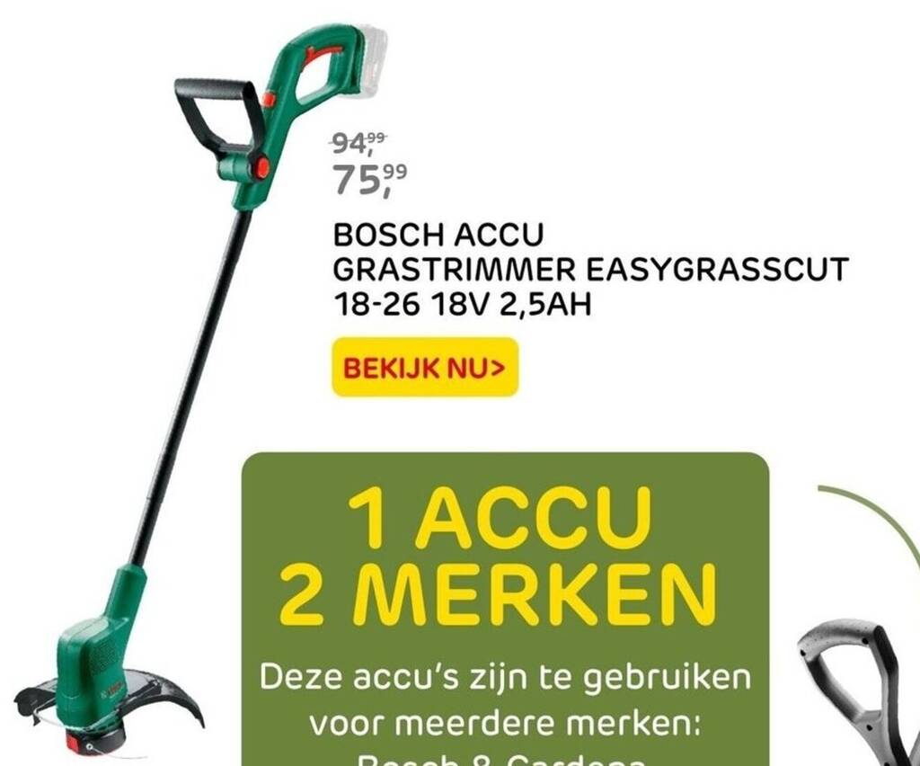 BOSCH ACCU GRASTRIMMER EASYGRASSCUT 18-26 18V 2,5AH 18v/2,5ah aanbieding bij Praxis