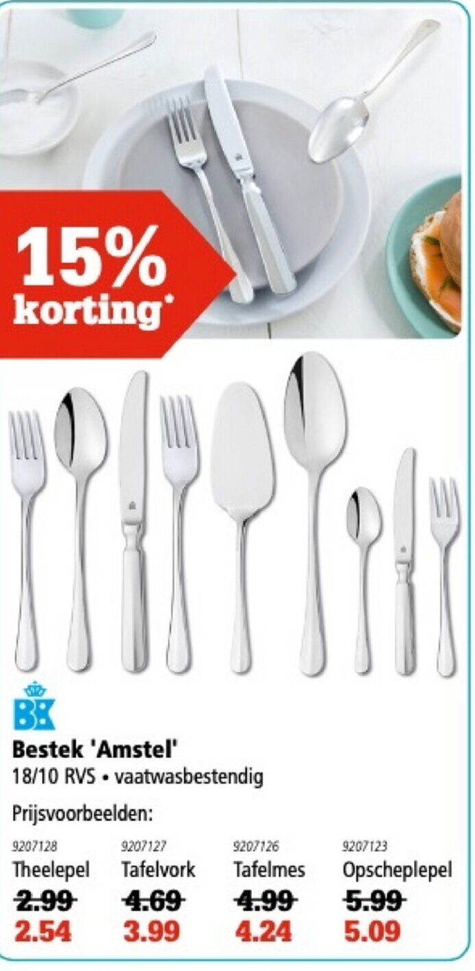 BK Blue Label Bestek Amstel - Theelepel aanbieding bij Marskramer