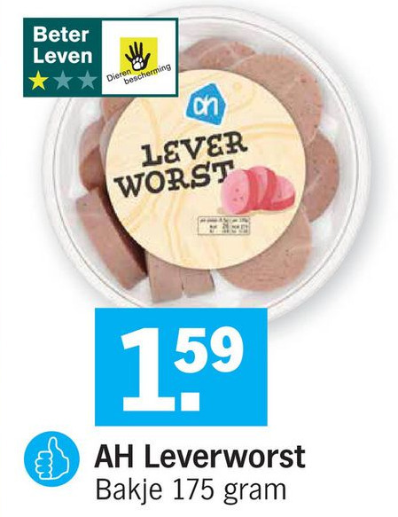 AH Leverworst 175gram aanbieding bij Albert Heijn