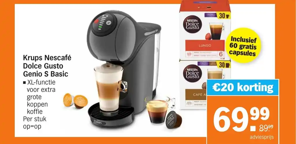 Krups Nescafé Dolce Gusto Genio S basic aanbieding bij Albert Heijn