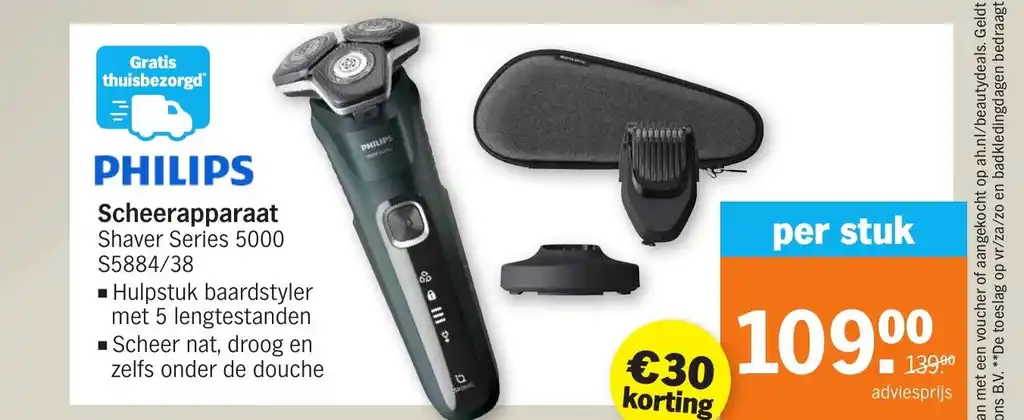 Philips scheerapparaat shaver series 5000 S5884/38 aanbieding bij ...