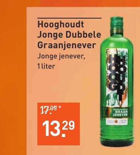Hooghoudt Jonge Dubbele Graanjenever 1 liter aanbieding bij Albert Heijn