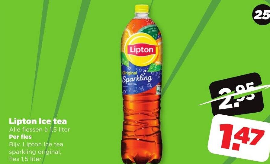 Lipton Ice tea alle flessen à 1,5 liter 1.5 liter aanbieding bij PLUS
