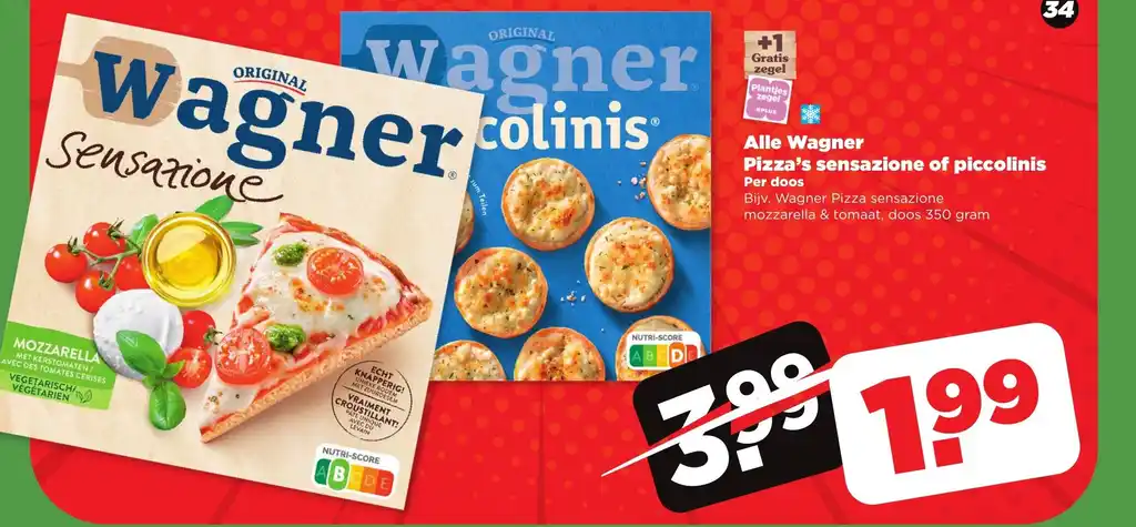 Alle Wagner Pizza's sensazione of piccolinis aanbieding bij PLUS