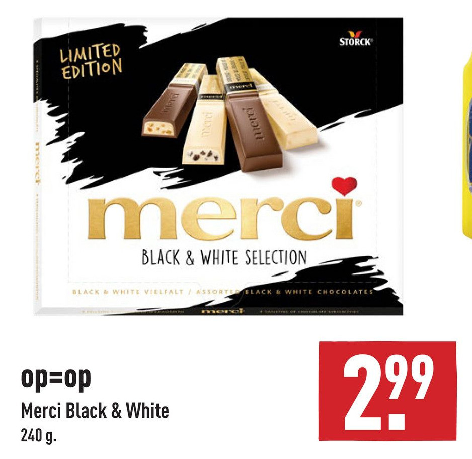 Merci Black & White aanbieding bij ALDI