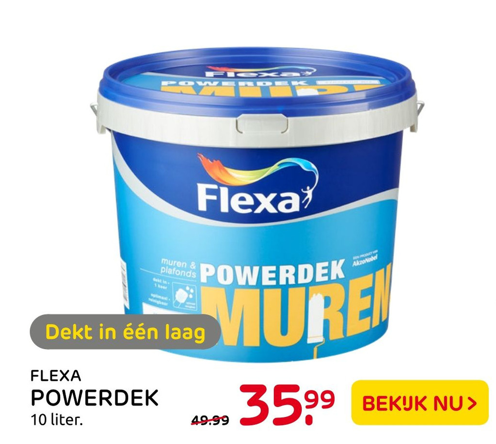 FLEXA POWERDEK 10 liter aanbieding bij Praxis